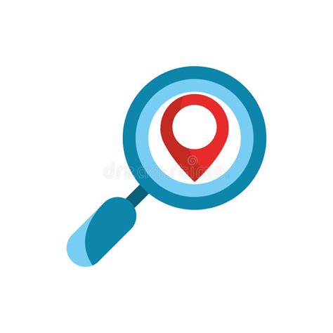 Magnifying Glass Pointer Gps Map And Navigation Stock Vector
