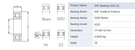 German High Quality Skf 6203 Bearing Deep Groove Ball Bearing 6203 2z ...