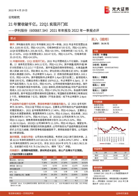 2021年年报及2022年一季报点评：21年营收破千亿，22q1实现开门红