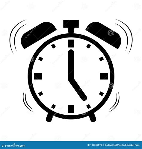 Modern Alarm Clock Vector Icon Isolated On White Background Stock