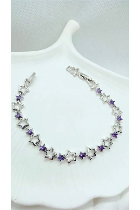 Zeylİz Jewels Mor Yıldız Detaylı Çelik Bileklik Fiyatı Yorumları Trendyol