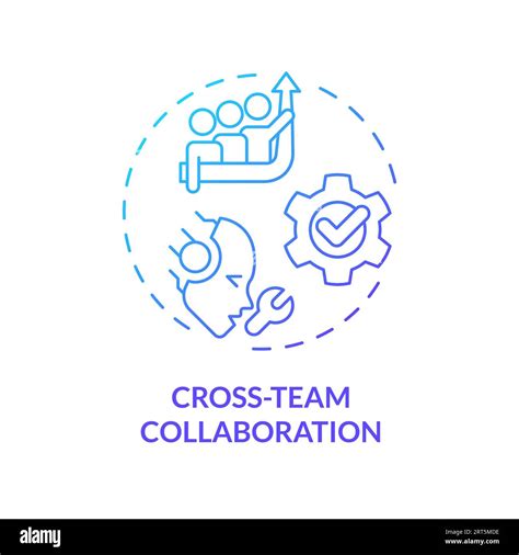 2d Thin Linear Gradient Cross Team Collaboration Icon Stock Vector