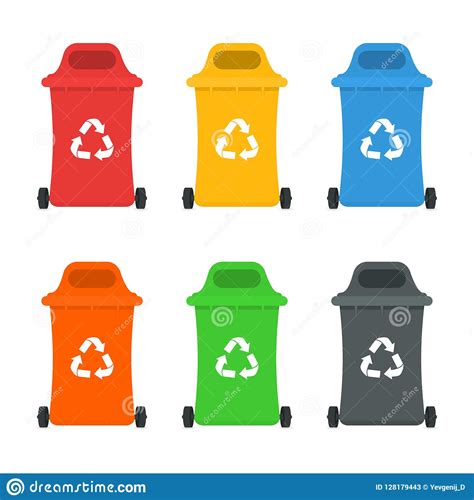 Waste Sorting Of Garbage Types Set Vector Cartoon Vector CartoonDealer