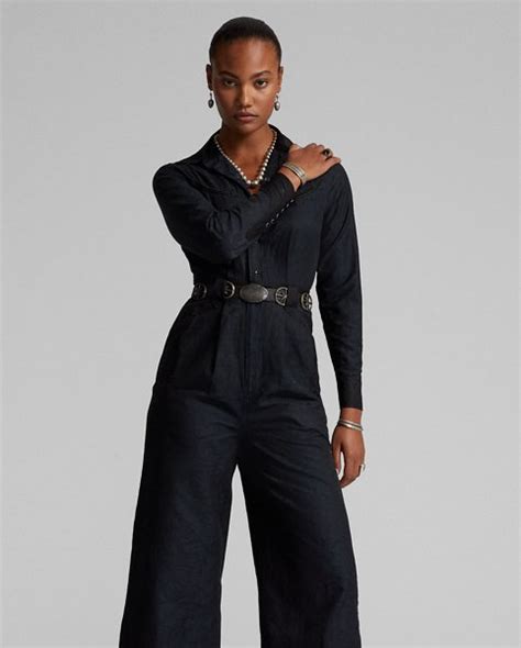 Ralph Lauren Rrl Jacquard Western Tuxedo Jumpsuit In Black Endource