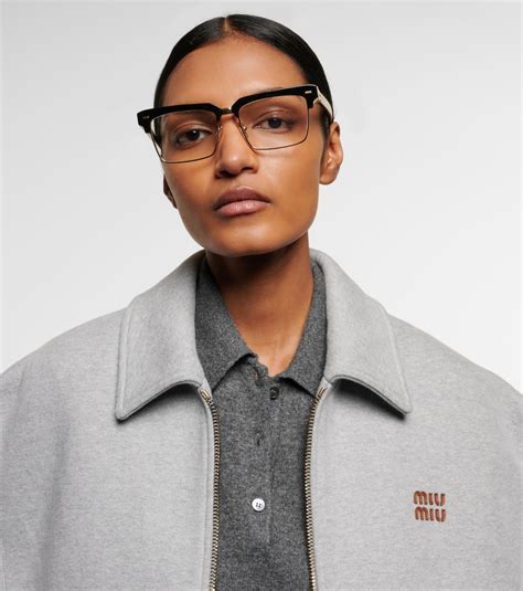Square Glasses In Black Miu Miu Mytheresa