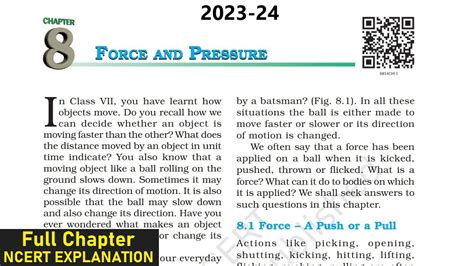 Force And Pressure Class 8 Science Chapter 8 Full Chapter YouTube