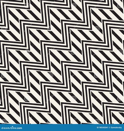 Vector Seamless Zigzag Line Pattern Abstract Stylish Geometric Background Repeating Lattice
