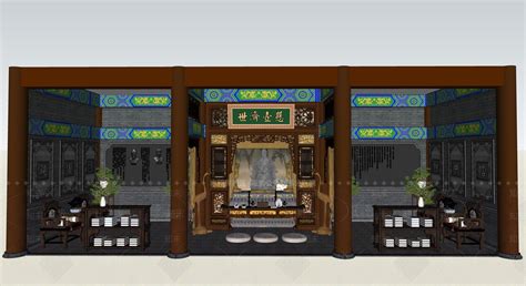 中式复古影视su模型下载【id 1186409063】 知末su模型网
