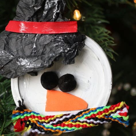 Mason Jar Lid Snowman Ornament Happy Hooligans
