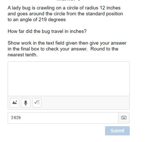 Solved A Lady Bug Is Crawling On A Circle Of Radius 12