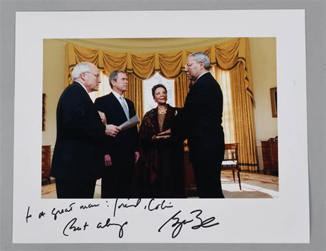 Lot George W Bush Autographed Photo To General Powell During His