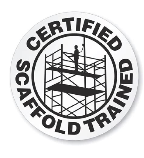 Certified Scaffold Trained Hard Hat Decal Hardhat Sticker Helmet Label