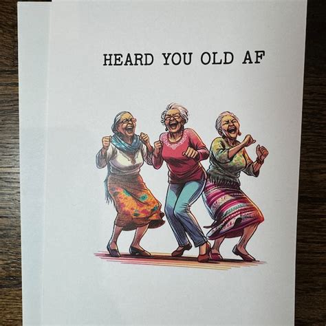 Funny Old Lady Card Etsy