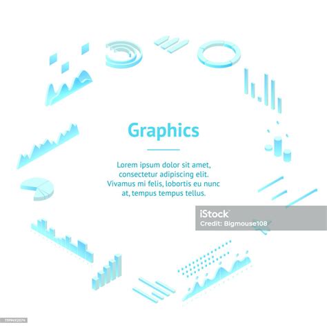 데이터 금융 그래프 개념 배너 카드 원 3d 등각 투영보기 벡터 분석 보기에 대한 스톡 벡터 아트 및 기타 이미지 분석 보기