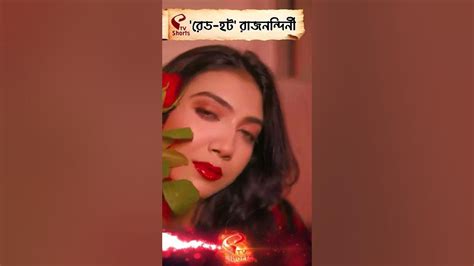 Rajnandini Paul রেড হট শাড়িতে হাতে গোলাপ নিয়ে আগুন ঝরালেন
