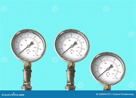 Pressure Gauge Meter Or Manometer Fluid Filled Hydraulic Pressure