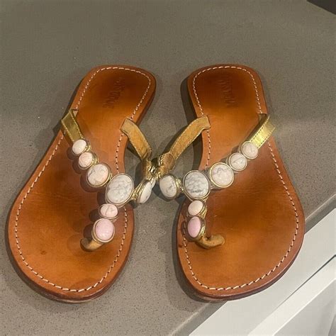Mystique Faux Colored Marble Pearl Thong Sandals Us 9 Gem