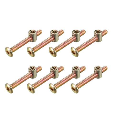 M6x60mm Furniture Bolt Nut Set Hex Socket Screw With Barrel Nuts 5sets