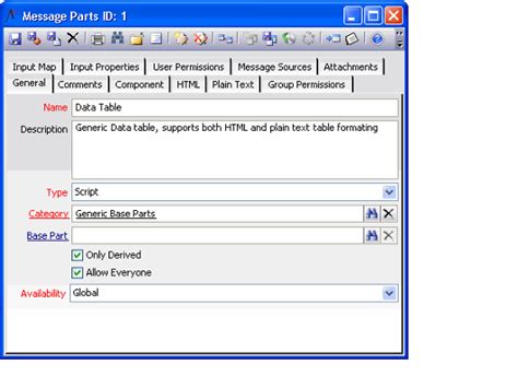 About The Message Parts Form Aptify Support