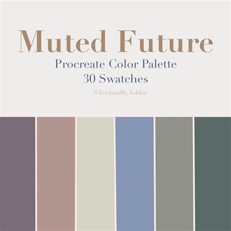 Muted Procreate Color Palette 30 Swatches For Ipad Instant Download