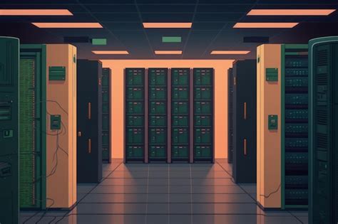 Premium Photo Panorama Of The Data Centers Server Room Many Powerful Supercomputers Are In