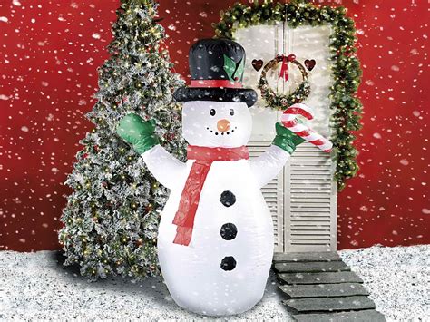 Gonfiabile A Pupazzo Di Neve Con Luce LED 16 15 60 Art From Italy