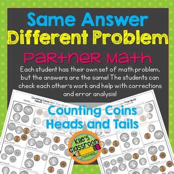 Counting Coins Heads And Tails Activity Same Answer Different Problem