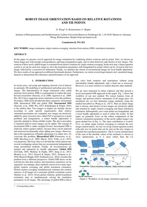 Pdf Robust Image Orientation Based On Relative Rotations And Tie Points