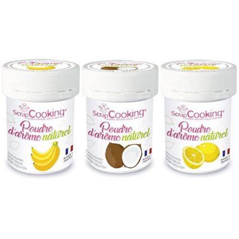 3 Natural Food Flavoring Powders Banana Coconut Lemon