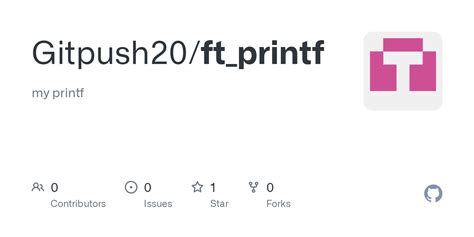 github gitpush20 ft printf my printf
