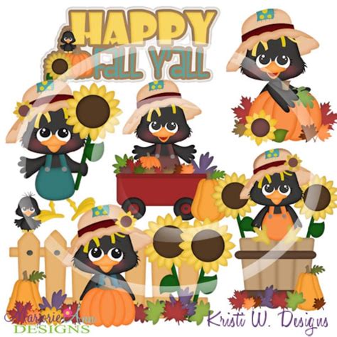 Cute Crow Clipart Etsy