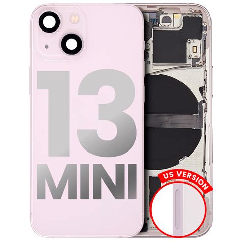 Back Housing W Small Parts Pre Installed For IPhone Mini Charging Port Included Pink