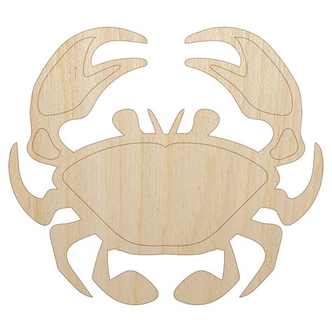 Crab Icon Wood Shape Unfinished Piece Cutout Craft Diy Projects 625