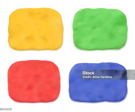 흰색 배경에 고립된 색상 Plasticine 세트입니다 3d 벡터 일러스트 레이 션입니다 어린이 놀이용 점토에 대한 스톡 벡터