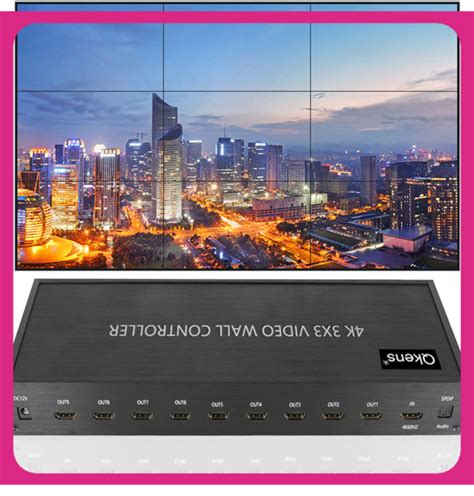 4K 3x3 Video Wall Processor Controller HDMI Compatible Multi Screen