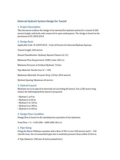 External Hydrant Design Tunnel Is13039 Pdf
