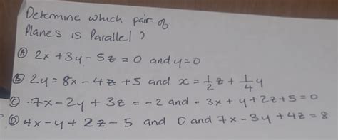 Solved Determine Which Pair Of Planes Is Parallel A Chegg