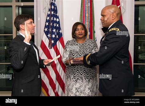Secretary Of The Army Dr Mark T Esper Swore In Major General Leslie