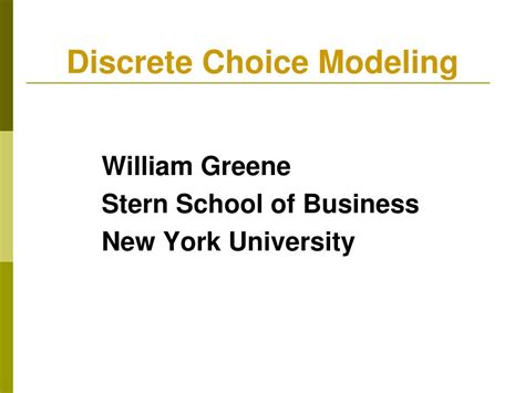 Ppt Discrete Choice Modeling Powerpoint Presentation Free Download Id2976495
