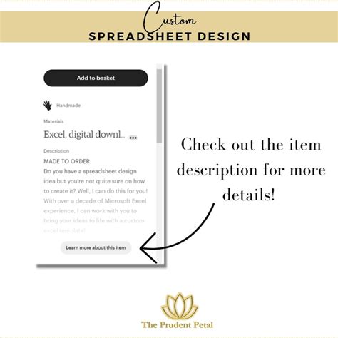 Custom Spreadsheet Design Custom Excel Template Etsy UK