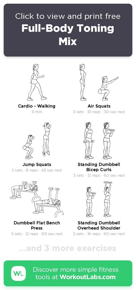 Full Body Toning Mix Click To View And Print This Illustrated