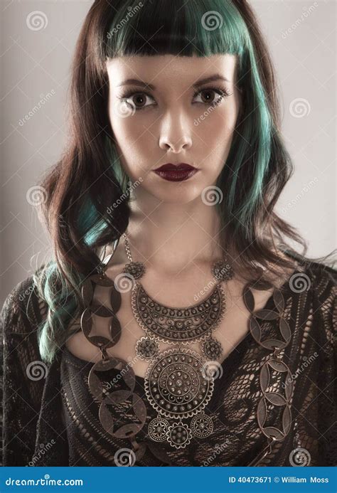 Dark Dramatic Goth Girl Stock Image Image Of Close 40473671