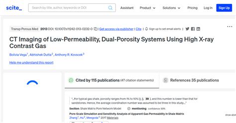 Citation Report Ct Imaging Of Low Permeability Dual Porosity Systems Using High X Ray