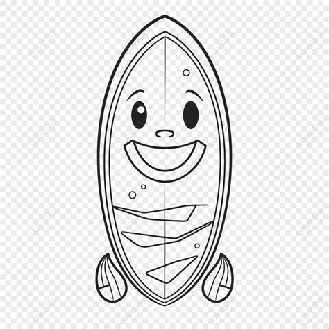 개요 스케치 드로잉의 만화 웃는 서핑 보드 색칠 페이지 페이지 벡터머리웃다 Png 일러스트 무료 다운로드 Lovepik