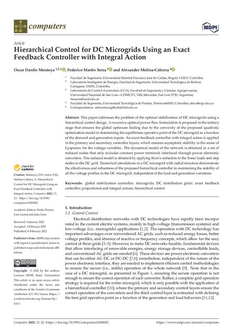 Hierarchical Control For Dc Microgrids Using An Exact Feedback