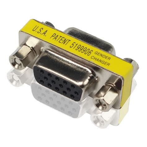 2PCS VGA Female Connector F F Cable Extend Converter 15 Pin D Sub VGA HD SVGA Female To Female