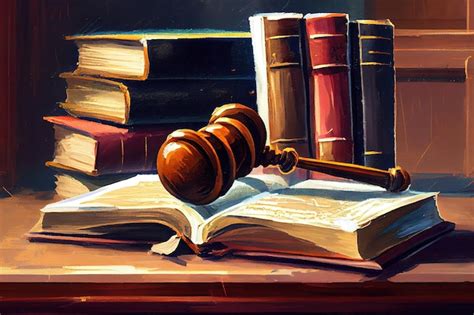 Livro Antigo Na Biblioteca Martelo De Juiz No Livro De Direito