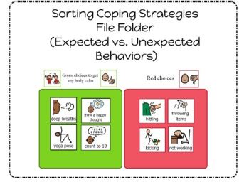 Sort Coping Skills Strategies File Folder Expected Vs Unexpected
