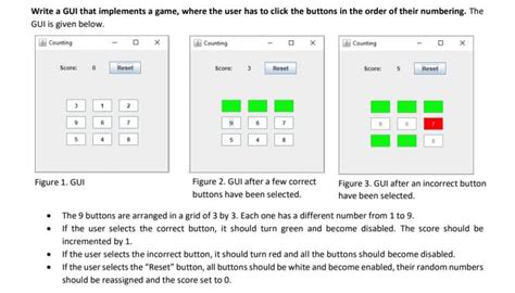 Solved Write A GUI That Implements A Game Where The User Chegg
