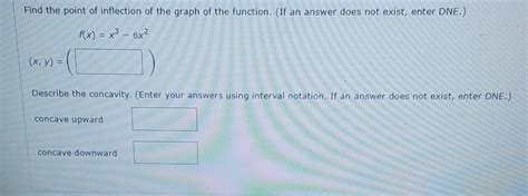 solved find the point of inflection of the graph of the